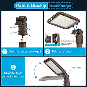 Upgrade 240W LED Pole Light, 36000LM LED Parking Lot Light with Dusk to Dawn Photocell, 5000K Daylight, IP65 Waterproof Die-Cast Aluminum, Commercial Outdoor Pole Light for Parking Lots, 2 Pack