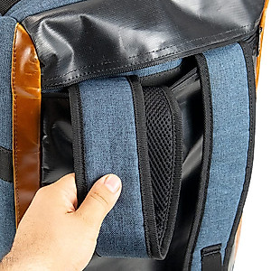 Skunk Hybrid Backpack/Duffle - Smell Proof - Water Resistant - Hydroponics- with Combo Lock (Navi Denim) US Patent Number D819327