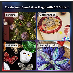 Glow in The Dark Glitter Gel for Women, 12 Colors Chunky Makeup Fine Glitter, UV Black Light Glitter for Body/Face/Hair/Eyeshadow, Glitter for Carnival Party(Not Loose Glitter)