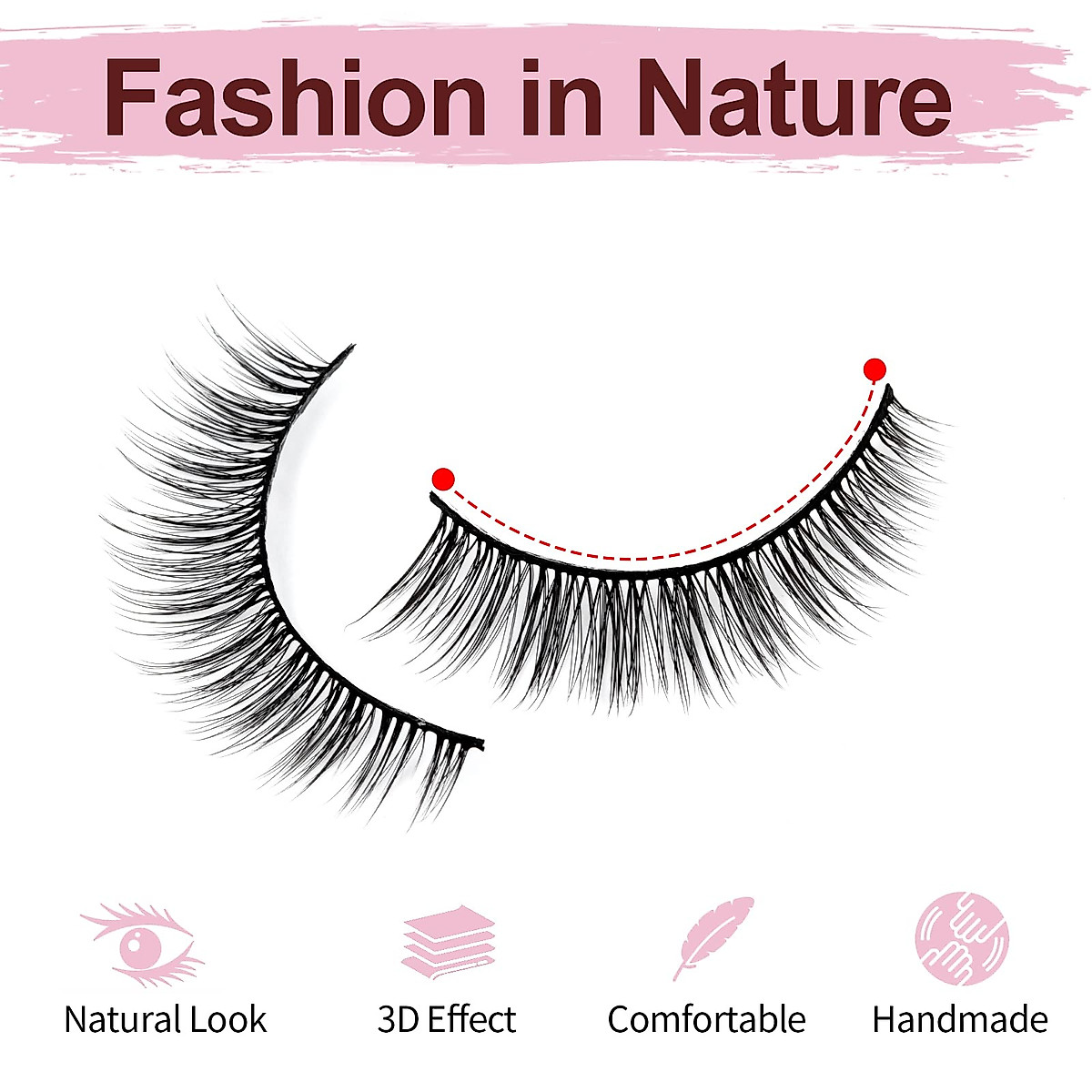 SONAFEEL Short Eye Lashes for Glasses 12mm 14Pairs a Little Cat Eye Effect False Eyelashes Natural Look Handmade Reusable 3d Mink Lashes Pack