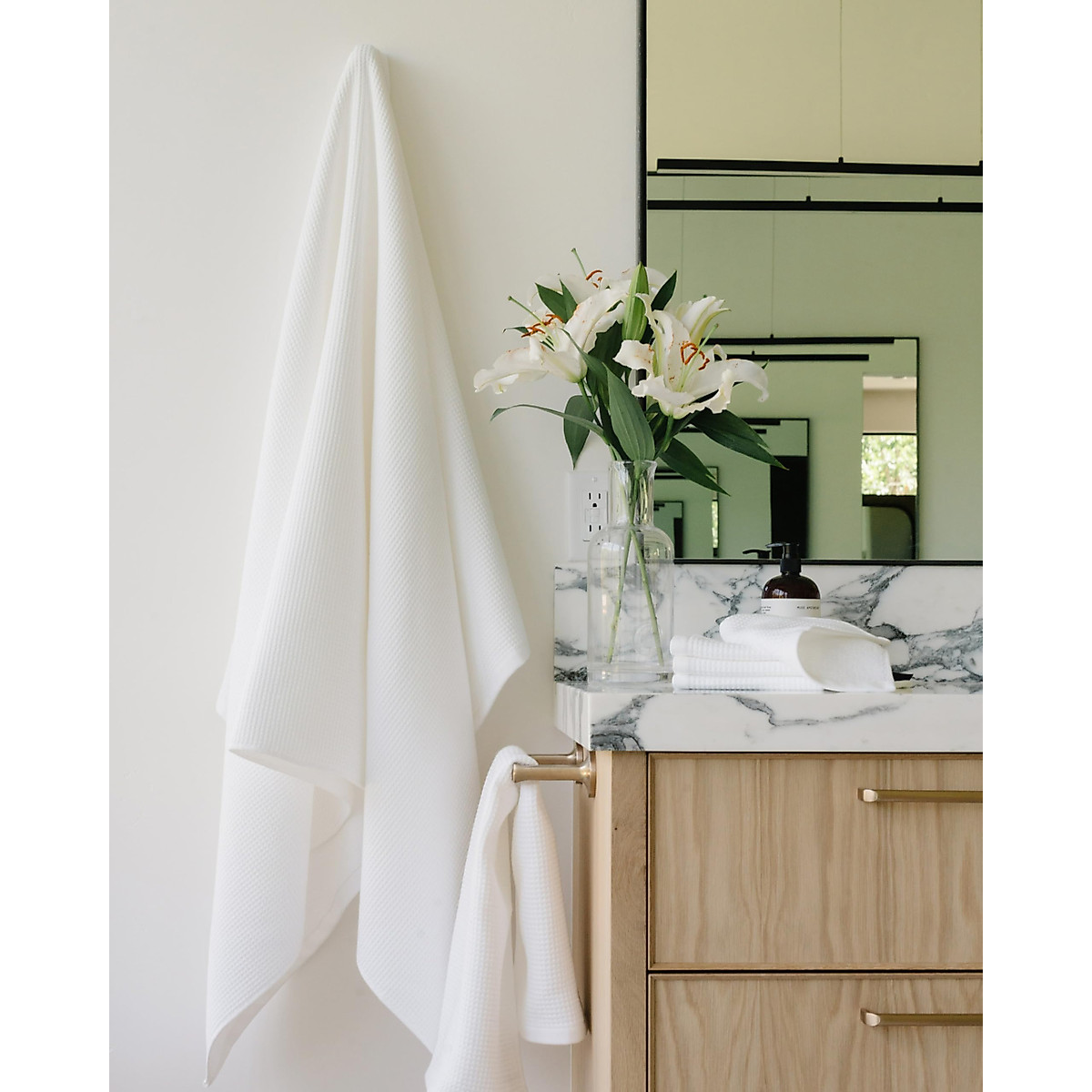 Cozy Earth White Waffle Bath Sheets