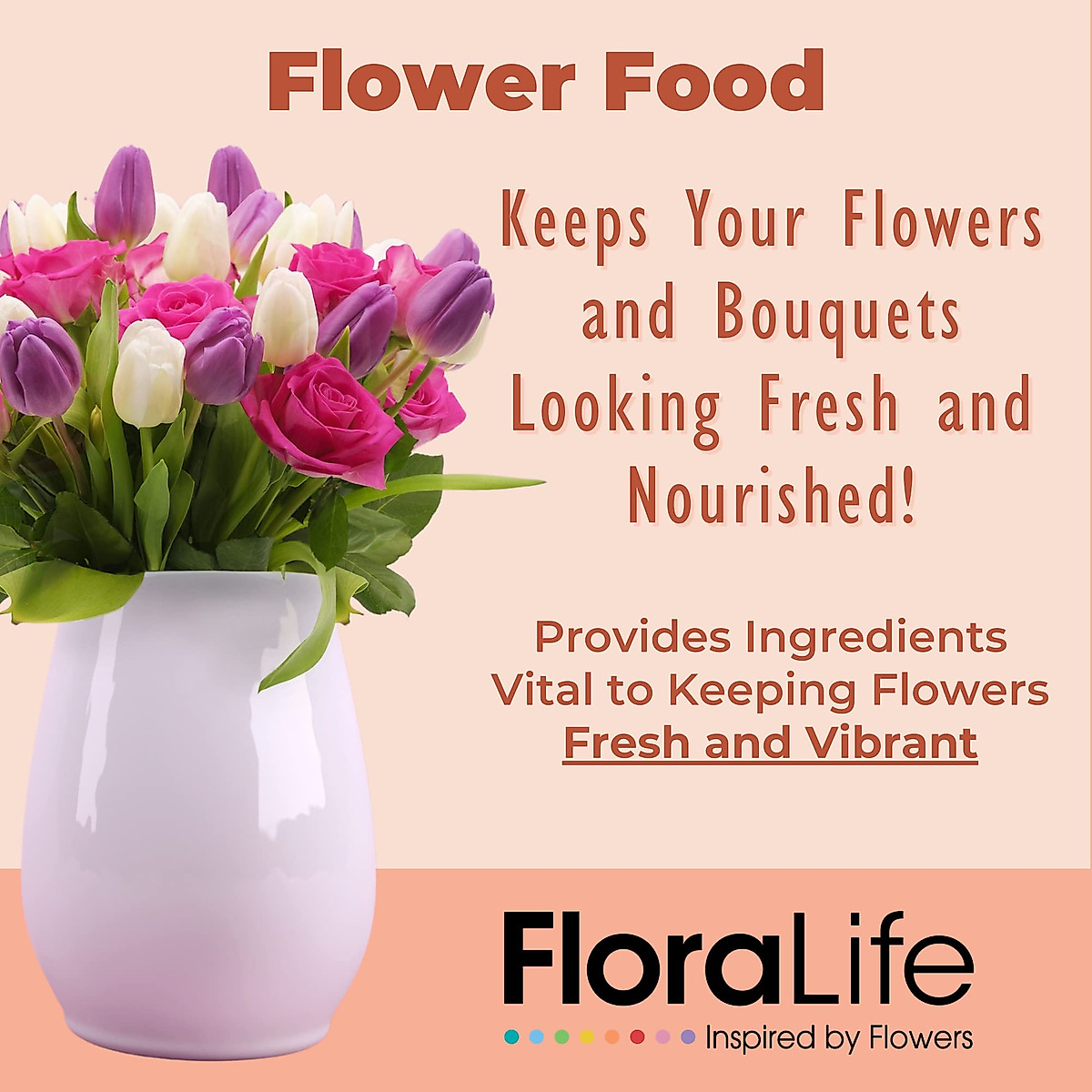 FloraLife Fresh-Cut Flower Food - Liquid Multi-Nutrient & Hydration Solution - 8oz