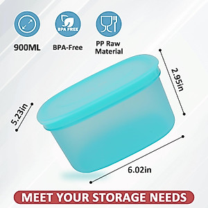 ANJUKE 7PCS Meal Prep Containers, Reusable Plastic Food Storage Containers with Lids for Takeout, Soup - BPA-Free - Microwave, Dishwasher, Freezer Safe(900ML-31OZ)
