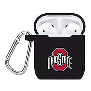 AFFINITY BANDS Ohio State Buckeyes Silicone Case Cover Compatible with Apple AirPods Gen 1 & 2 (Black)