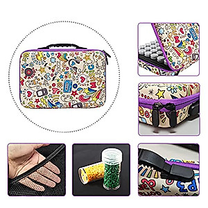 60 Slots Diamond Painting Storage Containers,Upgraded Diamond Art Accessories and Tools,Portable Diamond Painting Accessories Kits Organizer Case for Diamond Art Craft - Graffiti Pattern