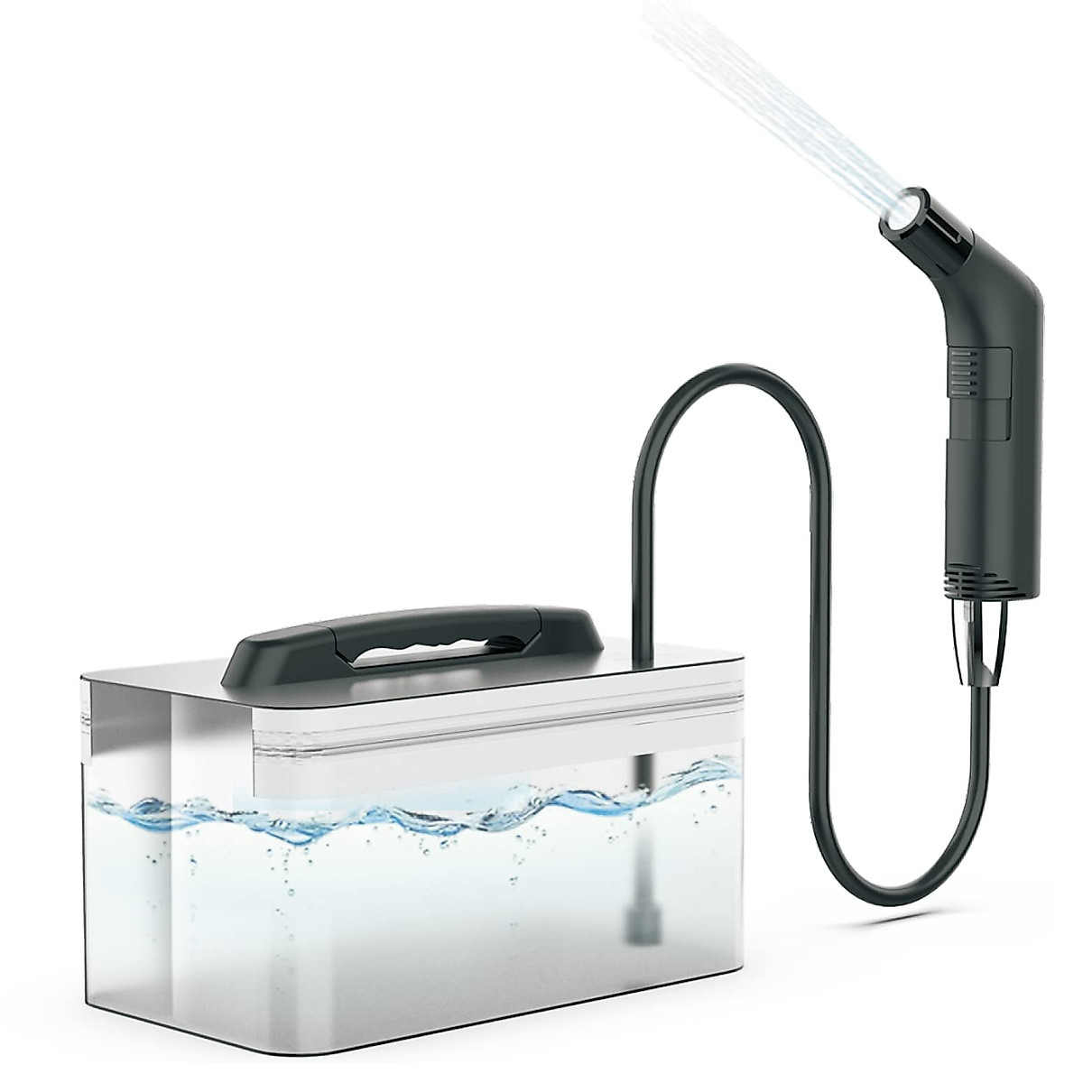 Electric Rechargeable Handheld Personal Travel Bidet Sprayer for Toilet,Bathroom and Outdoor Hiking，Sprayer Muslim Shower Spray Clean with 2.3Liters Water Storage (Black 2.3Liters)