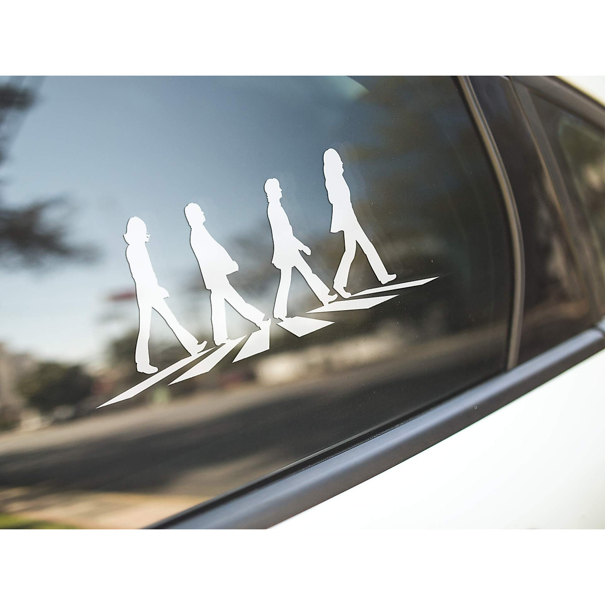 Beatles Abbey Road Decal Crosswalk Sticker Merchandise Memorabilia Album Record Iconic Band Pepper Black Vinyl | Premium Quality | 7-Inches | D031-W