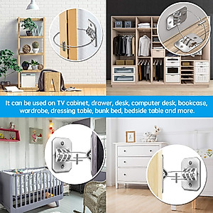 Furniture Anchors (6 Pack) Metal Anti Tip Furniture Straps for Baby Proofing Adjustable Child Safety Wall Furniture Anchors Kit