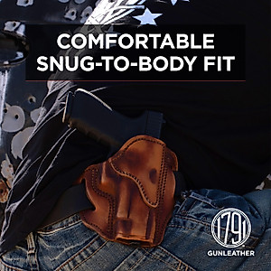 1791 GunLeather Holster for Sig Sauer P226, P220, P229 Right Hand OWB Leather Gun Holster for Belts Also fits 1911 with Rails, HK VP9, Beretta 92FS