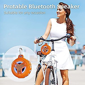 EBODA Bluetooth Shower Speaker, IPX7 Waterproof Portable Wireless Small Mini Speakers, Floating, 2000 mAh with RGB Light for Pool, Beach, Boat, Kayak Accessories, Gifts for Men and women -Orange