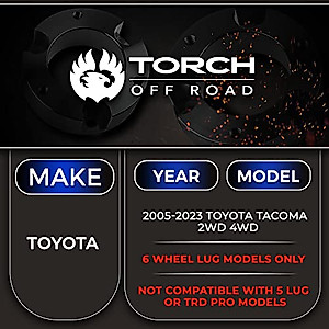 TORCH 3" Front 2" Rear Leveling Lift Kit for 2005-2023 Toyota Tacoma 2WD 4WD TRD SR5 - Models with 6 Lug Wheel Bolt Pattern ONLY