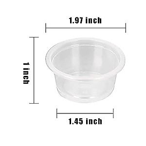 WOLEDOE 1oz Crested Gecko Food Cups, 100Pcs Reptile Plastic Feeding Dish