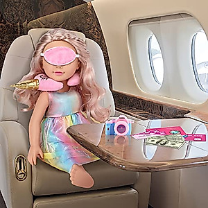 GIFTINBOX 29PCS 18 Inch Girl Doll Clothes and Accessories-Travel Play Set for Dolls, Doll Stuff with Clothes, Luggage, Swimsuit, Wallet cashes... Gifts for Girls Birthday, Christmas