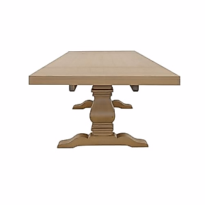 Coaster Home Furnishings Florence Traditional Farmhouse Rectuangular 126-inch Double Pedestal Planked Wood Top Extension Leaf Dining Table Rustic Smoke 180201