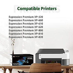 JINTUM 273XL Remanufactured Ink Cartridges Replacement for Epson 273XL 273 Ink Cartridges for use with Expression XP-620 XP-610 XP-600 XP-820 XP-810 XP-800 XP-520 Printer (5-Pack)