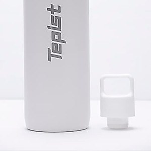Tepist ThirtyO 30oz Stainless Steel Bottle Compatible with Sodastream Machines | Powder Coated White | Vacuum Sealed | Double Walled | Leak-Proof | Easy to Carry | Reusable Bottle