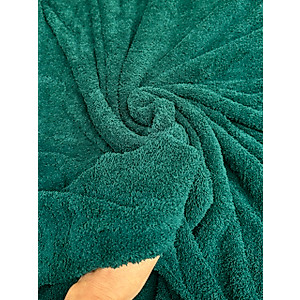 Plush Organic Terry Cloth Knit Fabric: Ideal for Sweaters, Bathrobes, and More - 60-Inch Width - 1 Yard of French Terry Cloth by The Yard (Hunter Green)