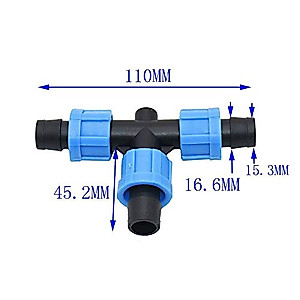 Garden Hose - 15pc Drip Irrigation Water Splitter Watering & Irrigation 5/8" Fittings 16mm Drip Tape Tee Connector Greenhouse
