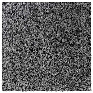 SAFAVIEH August Shag Collection 4' Square Grey AUG900F Solid 1.2-inch Thick Area Rug