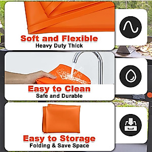 Silicone Griddle Mat For BlackStone 36 inch,Heavy Duty Food Grade Silicone Mat, Protective Top Covers from Rodents, Insects, Debris, and Rust (With 1 Grease Cup).Orange