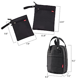 Breast pump bag with Cooler Layer, 3pcs Diaper Bag Baby Cooler & Wet Dry Bag Pouch Set - Grey Color Diaper Bag Cooler Backpack Convenient for Mother to Working and outdoor