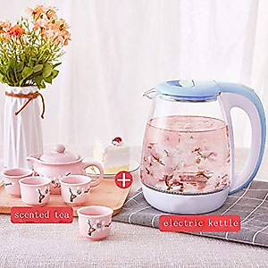 Electric Kettle, Multi-Function Teapot,Kettle, Temperature Control Kettle, Health Kettle, Automatic Thickened Glass Teapot Stainless Steel Heating Base Kettle (Color : B, Size : A)