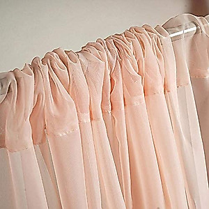 BalsaCircle 10 feet x 10 feet Blush Sheer Voile Backdrop Drapes Curtains 2 Panels 5x10 ft - Wedding Ceremony Party Home Decorations