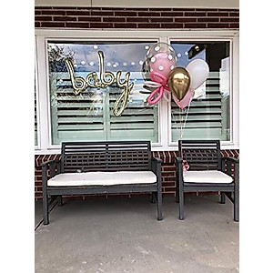 Besttt-Seller 46 Inch White Gold Baby Script Balloon banner baby shower decoration foil balloons