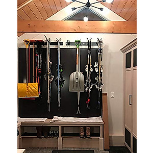 StoreYourBoard Ski Wall Storage Rack, Holds 8 Pairs, Steel Home and Garage Skis Mount