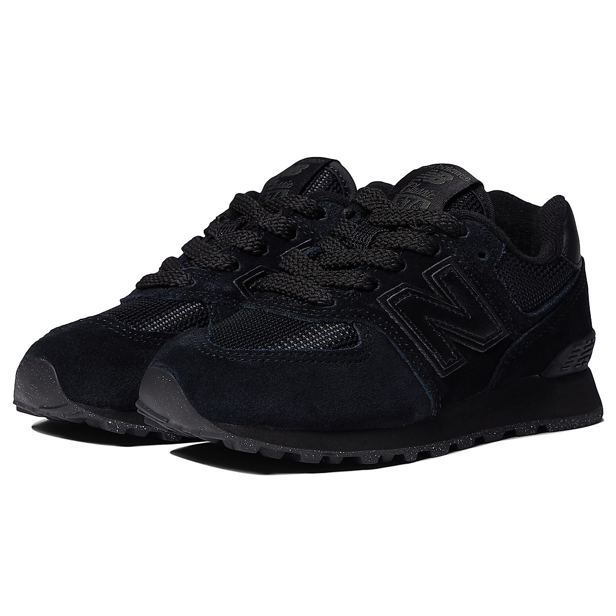 New Balance Boy's 574 Core Lace-Up Sneaker, Black/Black, 4 Big Kid