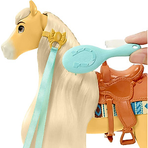 Mattel Spirit Untamed Miradero Festival Styling Chica Linda Horse (8-in) with Long Mane and Tail & Hair Play Accessories, Great Gift for Ages 3 Years Old & Up