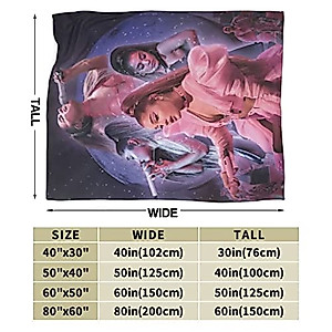 Ariana Grande Blanket Pop Singer Poster Collage Ultra Soft Flannel Fleece Blanket Super Soft Warm and Cozy for Sofa Bed Couch Travel Personalized Singer Fans Gift 60x50 in