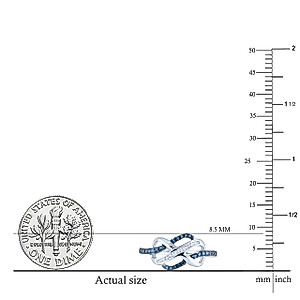 Dazzlingrock Collection 0.20 Carat (ctw) Round Blue Diamond & Baguette White Diamond Swirl Infinity Style Wedding Ring for Her in 925 Sterling Silver Size 9