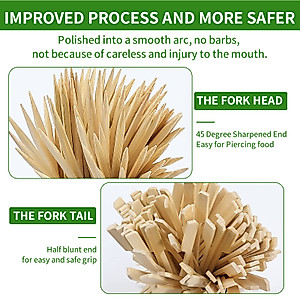 6 inch 200PCS Bamboo wood wooden Paddle Picks Skewers for Cocktail, Appetiser, Cast iron Grilling, Yakitori, Shabu Shabu, Hot pot, Fruit Kabobs, Sandwich, Barbeque Snacks