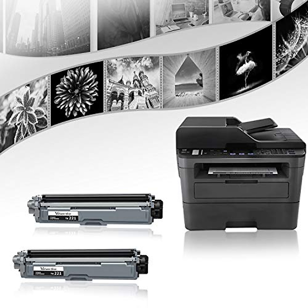 ValueColor Compatible Toner Cartridge Replacement for Brother TN221 Black TN221BK Use with MFC-9130CW HL-3140CW HL-3170CDW HL-3180CDW MFC-9330CDW MFC-9340CDW (2 Black)