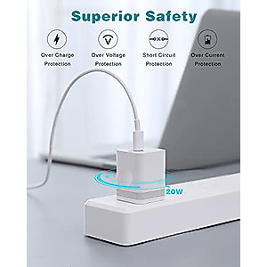 USB C Wall Charger Block, 3-Pack 20W PD USB-C Brick Cube Box Plug Fast Charging Block for iPhone 14 Pro Max/14 Plus/13/12/11, iPad Pro Air Mini, Google Pixel 7/6/5/4, AirPods Pro, Samsung Galaxy, More