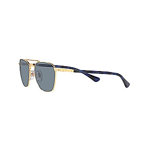Persol PO2494S Square Sunglasses, Gold/Light Blue, 55 mm