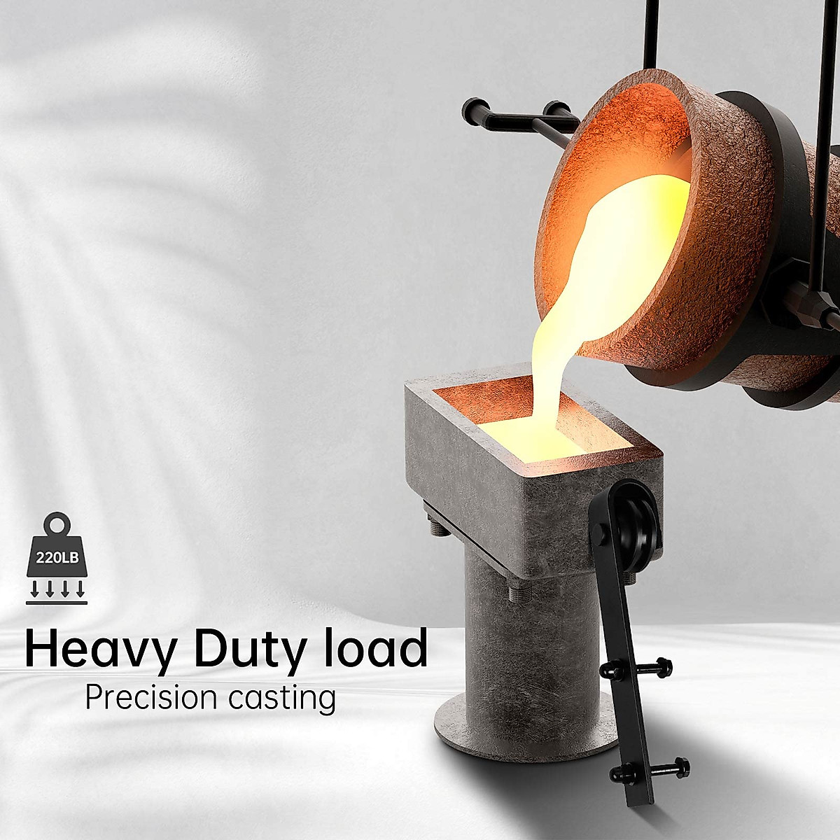 EaseLife 5 FT Heavy Duty Sliding Barn Door Hardware Track Kit,Basic J Pulley,Slide Smoothly Quietly,Easy Install (5FT Track Kit for 26"~30" Wide Single Door)