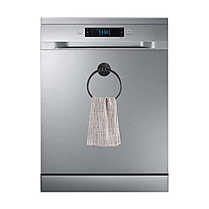 304 Stainless Steel Black Magnetic Towel Ring for Refrigerator, Dishwasher, Laundry Washing Machine, Stove and Etc