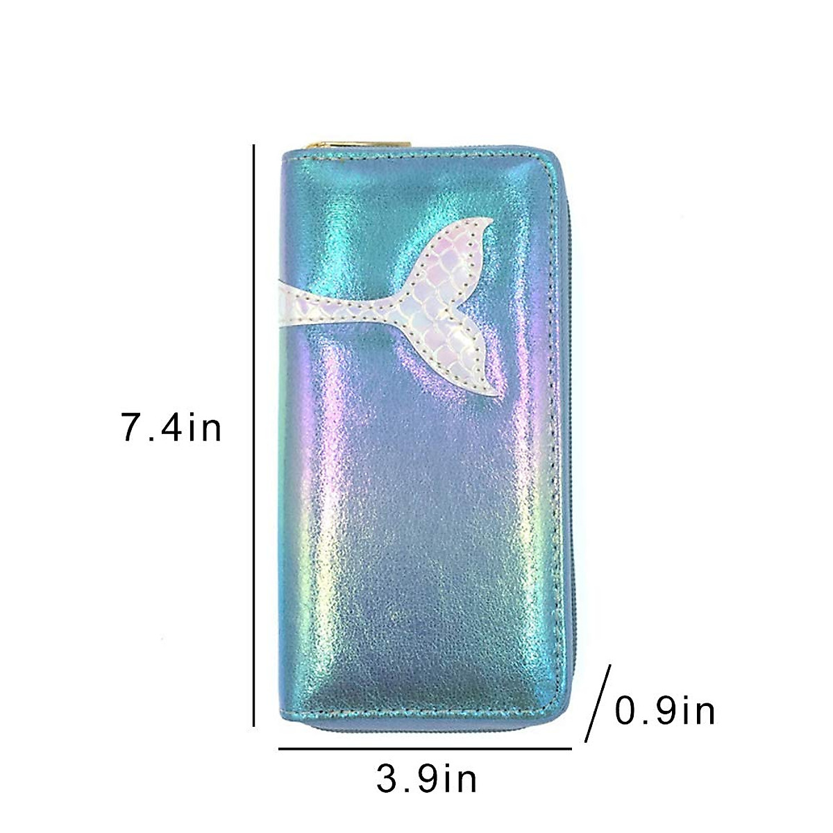 Eilova Orityle Women Long Purse Wallet Iridescent Clutch Handbag Zipper Around Cute Card Holder Coin Purse for Teen Girls