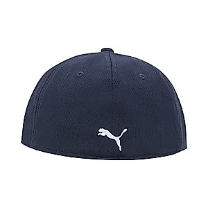 PUMA unisex adult Evercat Mesh Stretch Fit Baseball Cap, Navy Combo, Large-X-Large US