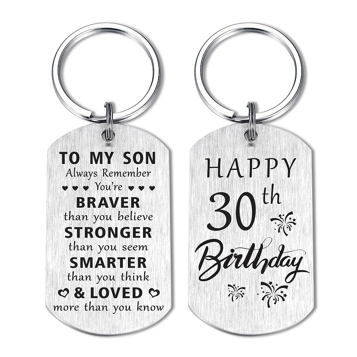 LGQDYMZ Son 30th Birthday Gifts from Mom Dad - Son Happy 30 Birthday Gifts - Son 30 Years Old Birthday Engraved Keychain Gifts