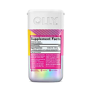 OLLY Happy Hoo-Ha Capsules, Probiotic for Women, Vaginal Health and pH Balance, 10 Billion CFU, Gluten Free - 25 Count