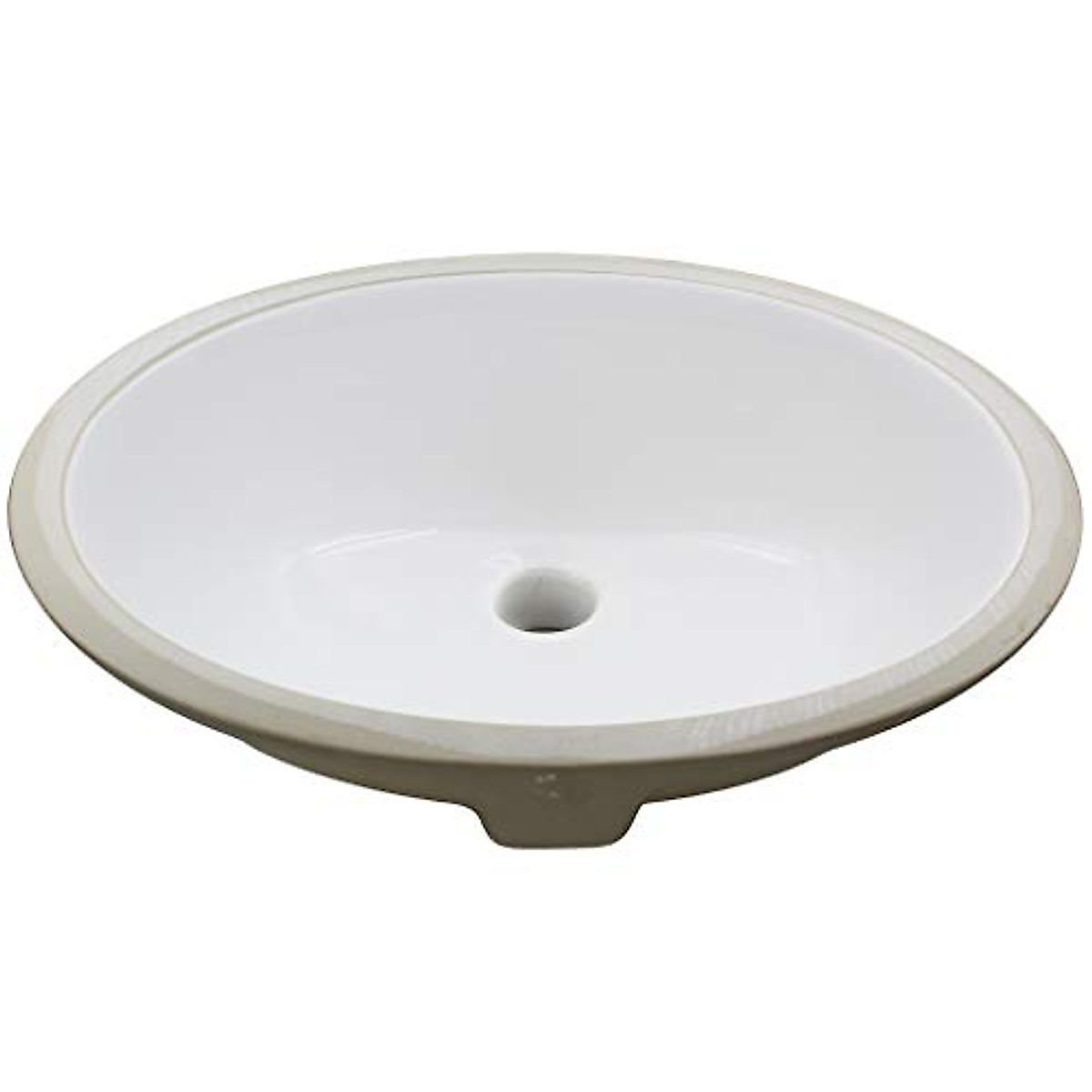 Novatto (NOVB0) Oval Undermount White Porcelain Sink with Brushed Nickel Drain Set (NP-U191307BN)