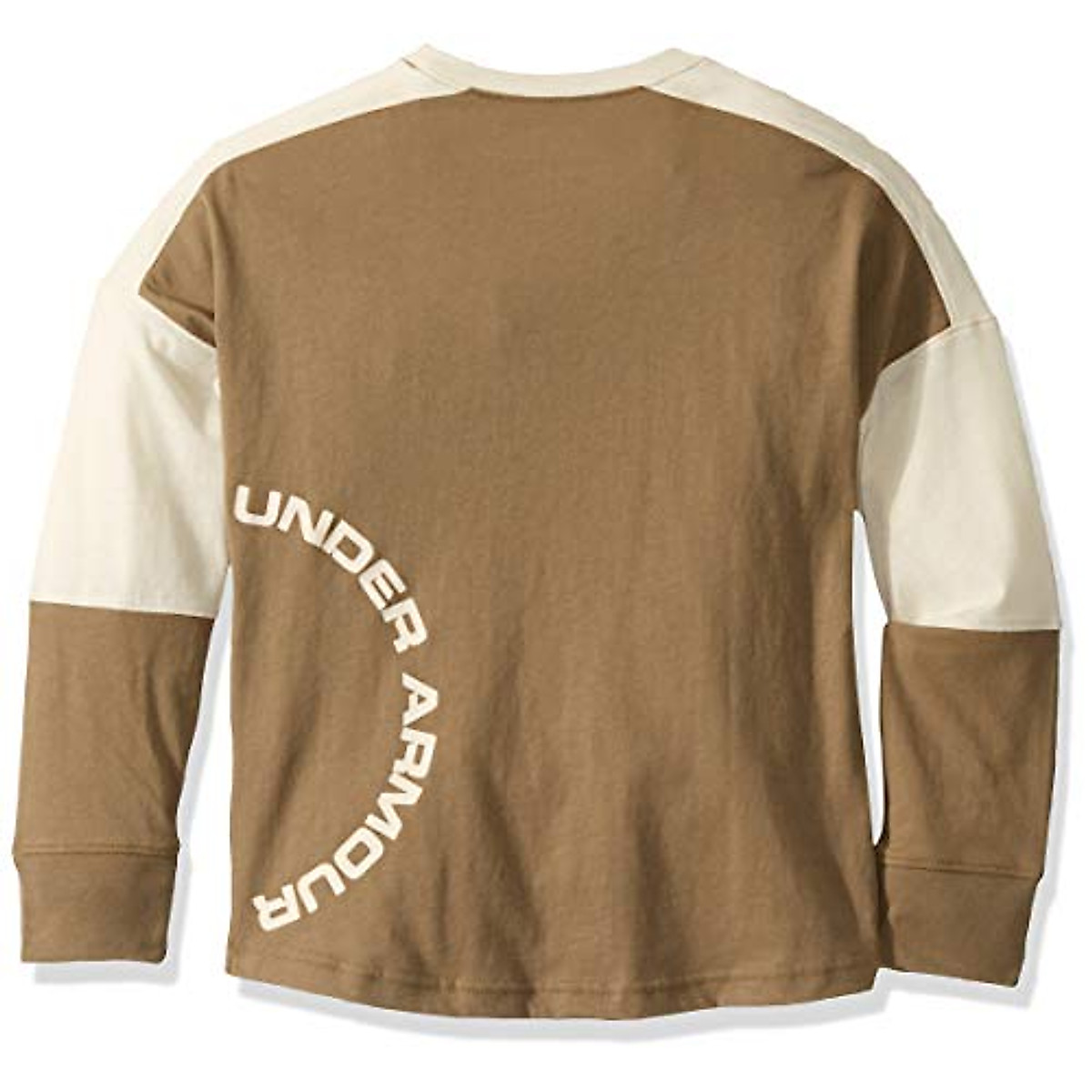 Under Armour Sportstyle Color Blocked Long-sleeve Shirt, Outpost Green (331)/Butter White, Youth X-Large