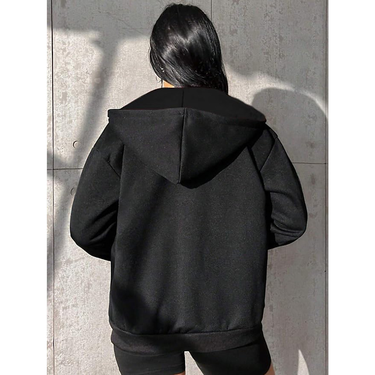 JINTING Skeleton Heart Hand Zip Up Hoodie Sweatshirt Women Vintage Jacket Halloween Oversized Top Jackets Pullover Black