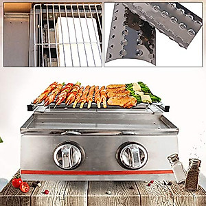 Portable Grill, 2-Burner Grill LPG Gas BBQ Grill, Tabletop Smokeless Outdoor Barbecue Cooker, for Parties, Backyard Barbeques, Camping, Tailgating or Picnicking