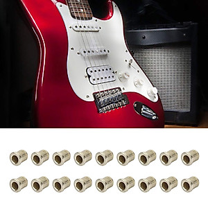 Bnineteenteam 18 Pcs Brass Guitar Through Body Strings Ferrules for Electric Guitar