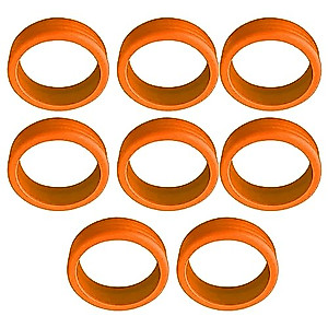 JTLB 8-Pack Luggage Suitcase Wheel Covers, Noise Cancelling and Shock Absorbing Protective Silicone Caster Covers for Trolley Case (Orange)