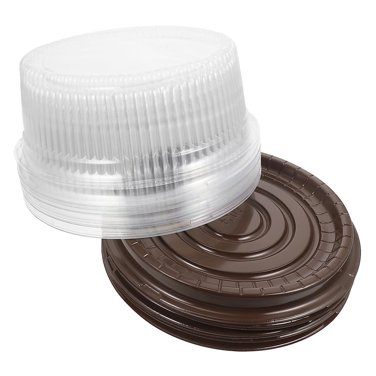 BRIGHTFUFU Plastic Cake Boxes 8 Inches Pastel Round Single Cupcake Cases Disposable Material 20 Pieces Color